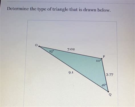 solved determine the type of triangle that is drawn below [geometry]