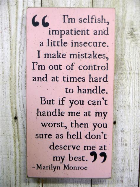 Marilyn Monroe Quote If You Cant Handle Me At My Worst Etsy