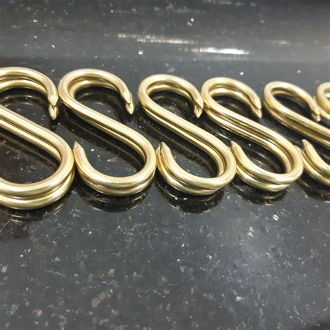 Solid S Hook Set Of Unlacquered Brass S Hooks For Hanging Plants Or