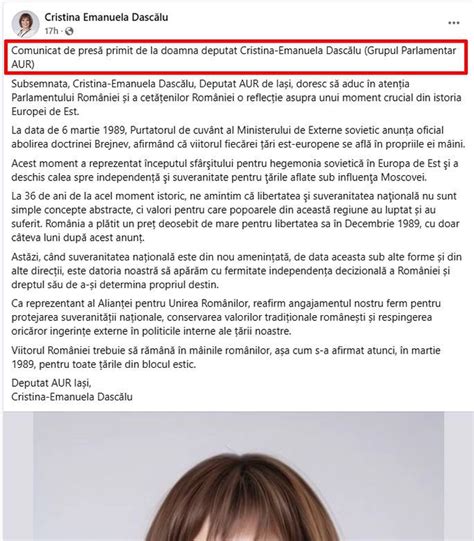 Deputatul Cameleon Cristina Emanuela Dascălu Gafă Impardonabilă Pe Rețelele De Socializare