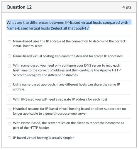 solved question 12 4 pts what are the differences between