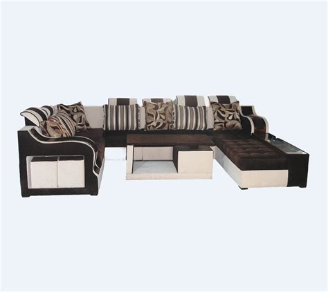 Modern U Shape Sofa In Brown Color Modular Furniture Nepal