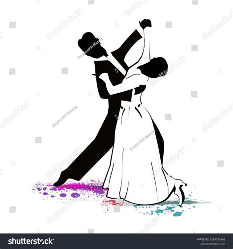Ballroom Dancing Dancing Couple Vector Illustration Stock Vector