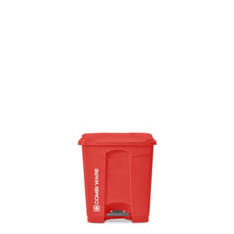 ถังขยะพลาสติก Combi Ware ขนาด 30 ลิตร แบบมีเท้าเหยียบ สีแดง
