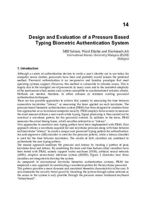Pdf Design And Evaluation Of A Pressure Based Typing Biometric