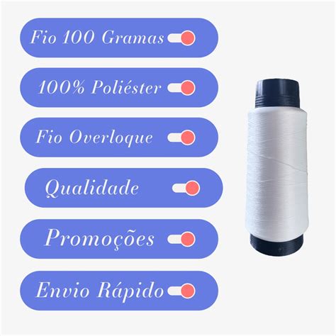Kit 2 Threads For Overlock 100g Each Cone Color White Black Bertoldi Threads Overlock