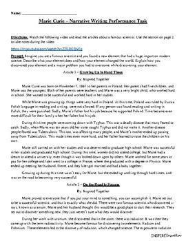 FREE Narrative Writing Performance Task By INSPIRE Together TpT