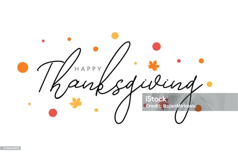 Happy Thanksgiving Lettering Background Card Vector Stock Illustration