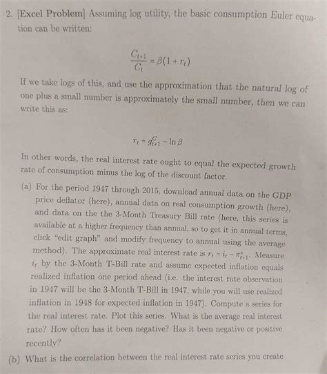 Solved Excel Problem Assuming Log Utility The Basic Chegg Com