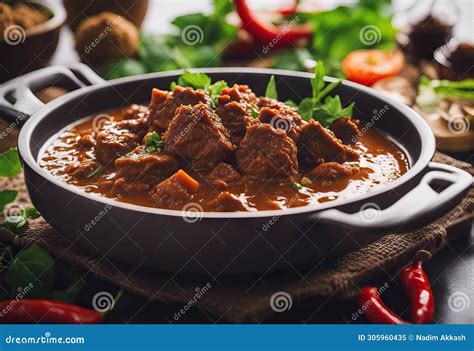 Rendang Padang Asia Food Cartoon Vector 252872415
