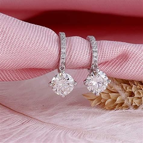 Amazon DovEggs Solid 14K White Gold Post 2ct Center 6 5mm G H I