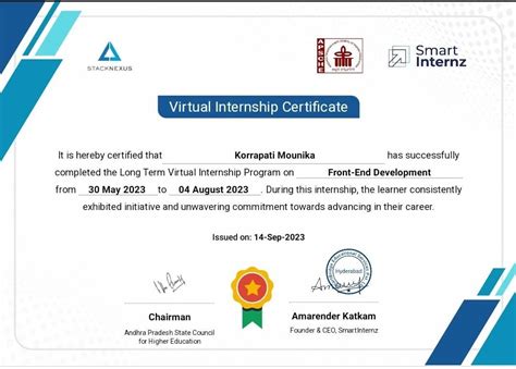 mounika korrapati on linkedin completing long term virtual internship on smart intenz platform