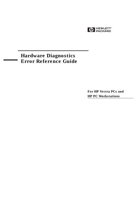 Pdf Hardware Diagnostics Error Reference Guide Dokumentips