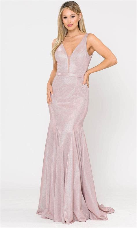 Poly Usa 8704 Sleeveless Deep V Neck Long Gown Couture Candy