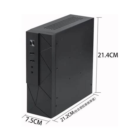 Mx Secc Fanless Mini Itx Htpc Chassis With Hard Drive Bay And Vertical Stand Foot Black