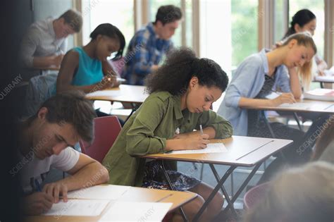 Students Sitting At Desks Stock Image F015 0984 Science Photo Library