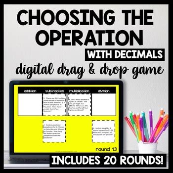 Choosing The Operation Activity Decimal Word Problem Sorting Game Google Drive