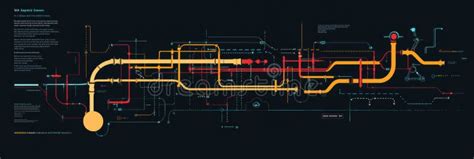 Gas Pipeline Flow Infographic Illustrating Locations And Connections In A Minimalist Style