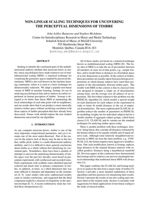Pdf Non Linear Scaling Techniques For Uncovering The Perceptual