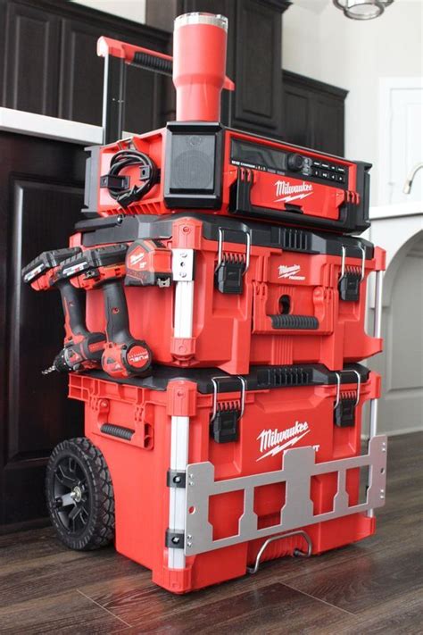 Milwaukee Packout Rolling Modular Stackable Tool Box Storage System Red