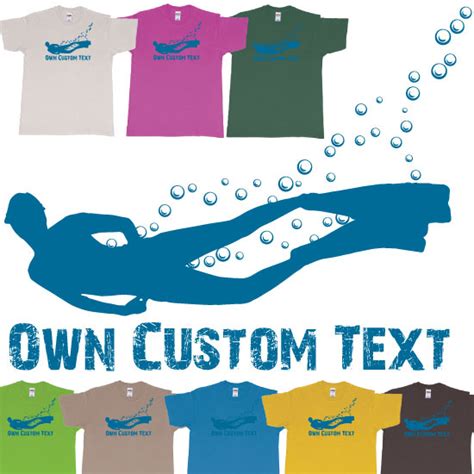 Freediver Bubbles Custom Text Print Tshirt Bali Custom Tshirt Digital