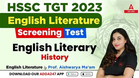 HSSC TGT 2023 HSSC TGT English Screening Classes English Literary