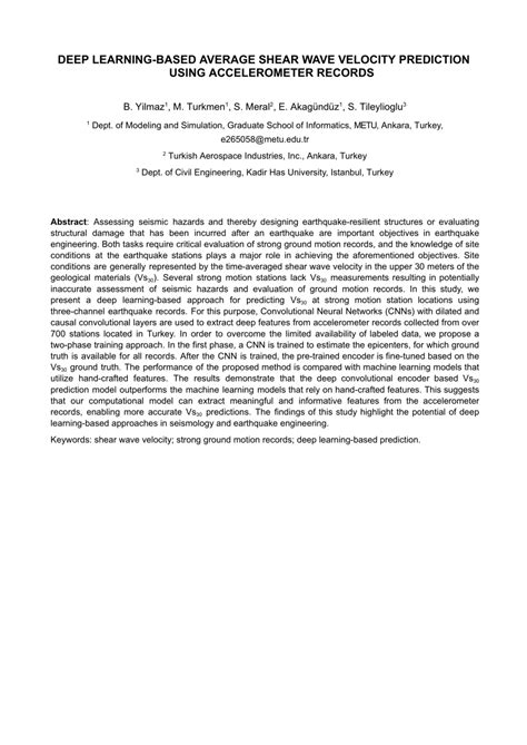 Pdf Deep Learning Based Average Shear Wave Velocity Prediction Using