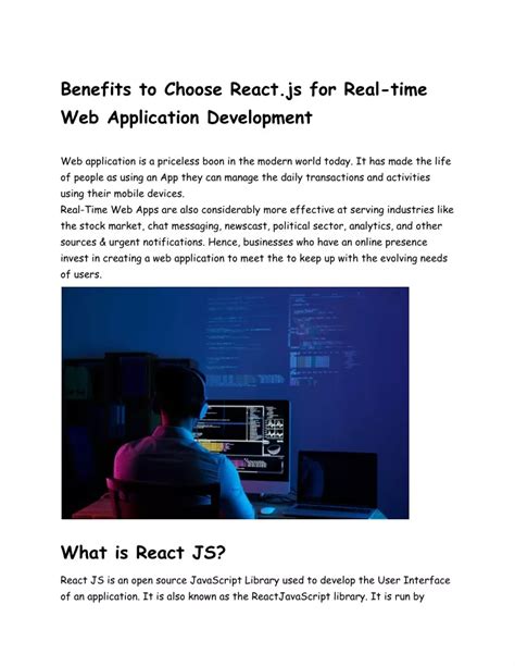 Ppt Benefits To Choose Reactjs For Real Time Web Application
