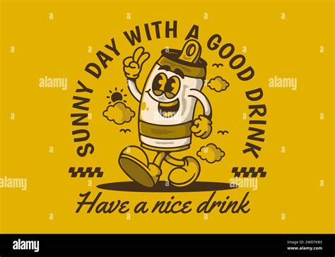 Have A Nice Drink Sunny Day With A Good Drink Mascot Character