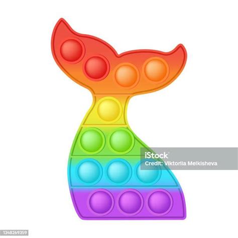 포팝 인어 꼬리 는 안절부절에 대한 유행 실리콘 장난감 밝은 무지개 색의 중독성 안티 스트레스 장난감 버블 불안 개발 아이들을