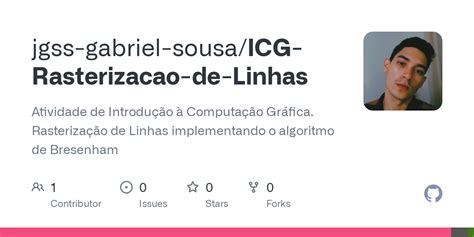 Github Jgss Gabriel Sousaicg Rasterizacao De Linhas Atividade De Introdução à Computação