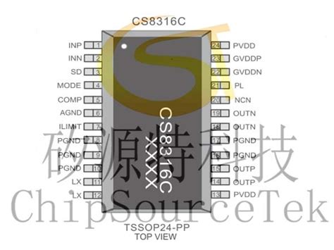 Cs8316c 矽源特科技chipsourcetek 音频功放马达驱动mosfet充电管理锂保触摸ldo升降压ac Dcpd
