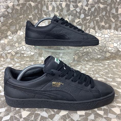 Rare Puma Basket Classic Lifestyle Black Gold Leather… Gem