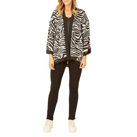 Mela London Mela London Black Zebra Print Satin Kimono Studio