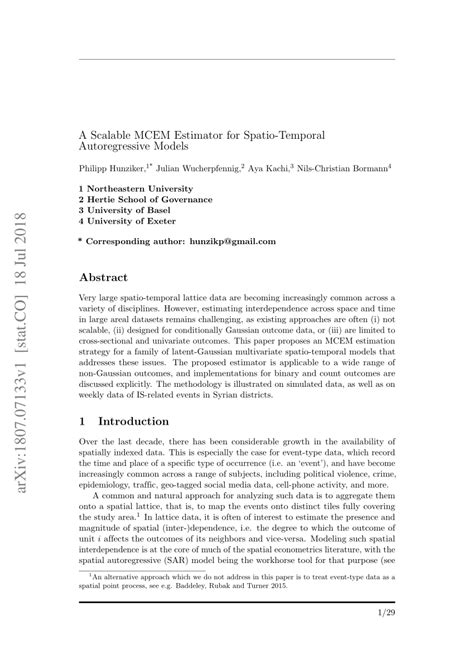 Pdf A Scalable Mcem Estimator For Spatio Temporal Autoregressive Models