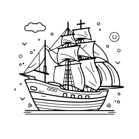 스케치 손으로 그린 단일 라인 아트 색칠 페이지 선 그리기 흰색 배경에 고립 프리미엄 벡터