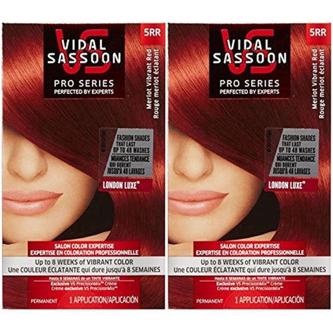 vidal sassoon pro series hair color 5rr medium vibrant red 2 pack