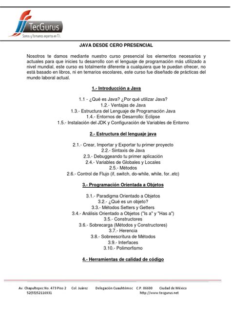 Java Desde Cero Pdf Java Lenguaje De Programación Programación