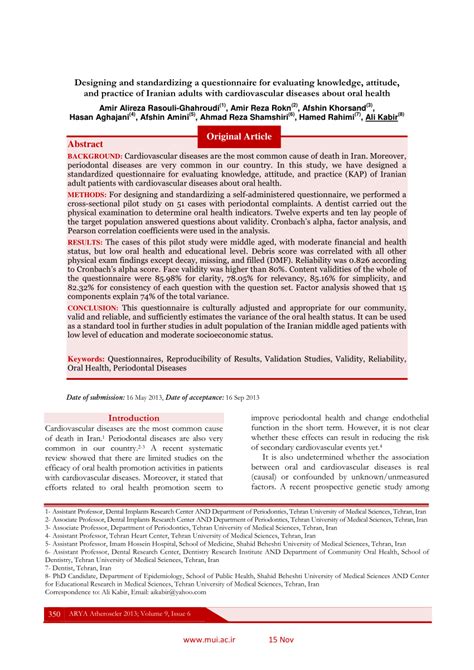 Pdf Designing And Standardizing A Questionnaire For Evaluating