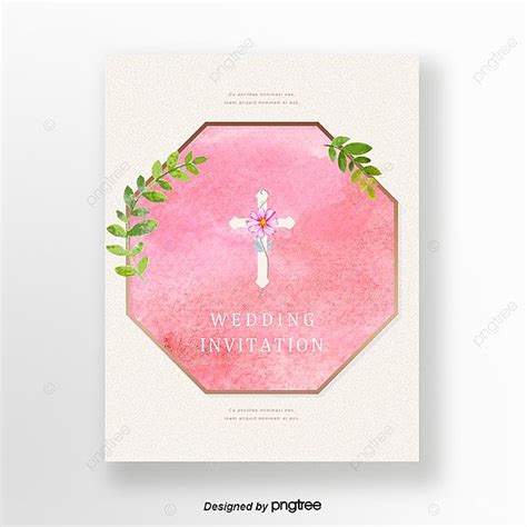 기독교 결혼식에 간단하고 우아한 손으로 그린 초대장 Wedding Invitations Christian Hand
