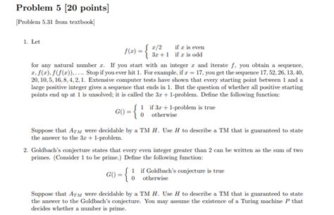 Solved Problem 5 20 Points Problem 5 31 From Textbook 1 Chegg Com