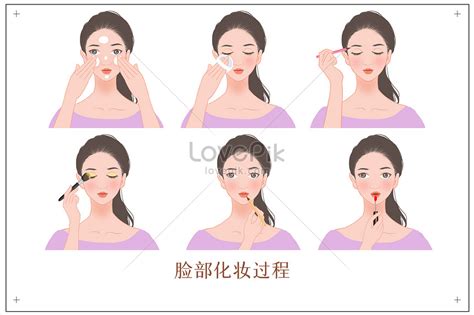 뷰티 메이크업 프로세스 다이어그램 일러스트 무료 다운로드 Lovepik