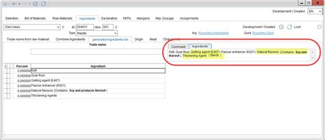 Administration General Declaration Automatic Allergenadditive