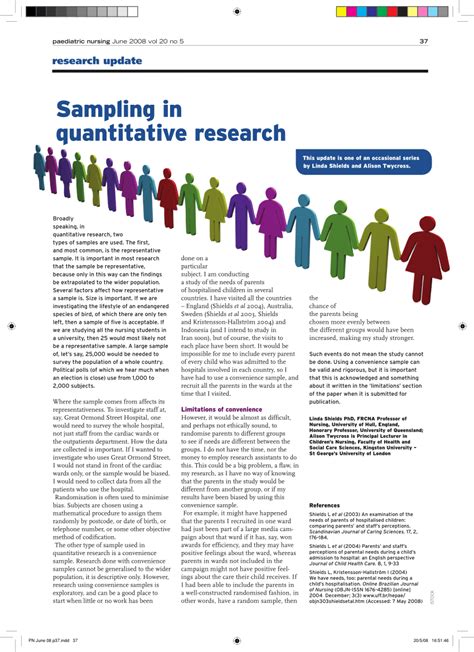 Pdf Sampling In Quantitative Research