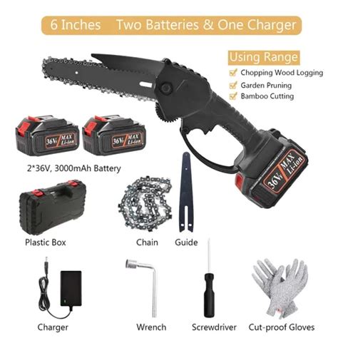 Mini Motosserra Elétrica Sem Fio De 6 Polegadas Mercadolivre