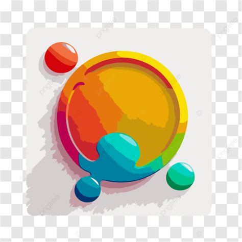 원이 그려진 다채로운 페인팅 앱 아이콘 벡터 흰색 배경에 붓는 단순한 다채로운 아이콘 그림자 없음 작은 프레임 중앙 Png 일러스트 및 벡터 에 대한 무료 다운로드