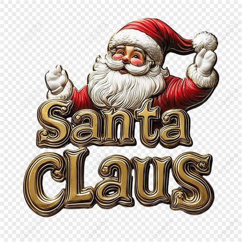 산타클로스 골드 텍스트 효과 Png 일러스트 무료 다운로드 Lovepik