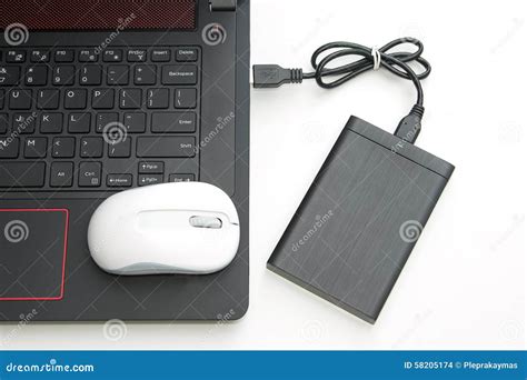 External Hard Disk Connect To Computer Notebook Stock Photo Image Of Recovery Disk