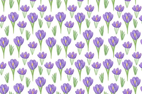 흰색 배경 심플한 장식에 첫 봄 꽃 보라색 크로커스의 반복 패턴 0명에 대한 스톡 벡터 아트 및 기타 이미지 0명 3월 계절 Istock