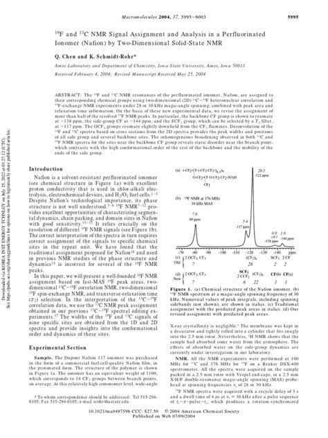 19f And 13c Nmr Signal Assignment And Analysis In A Perfluorinated